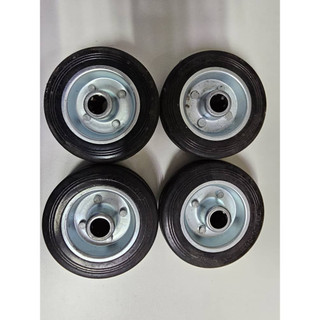HEAVY DUTY BLACK RUBBER CASTER/CASTOR ROLLER RODA WHEEL WITH BUSH ...
