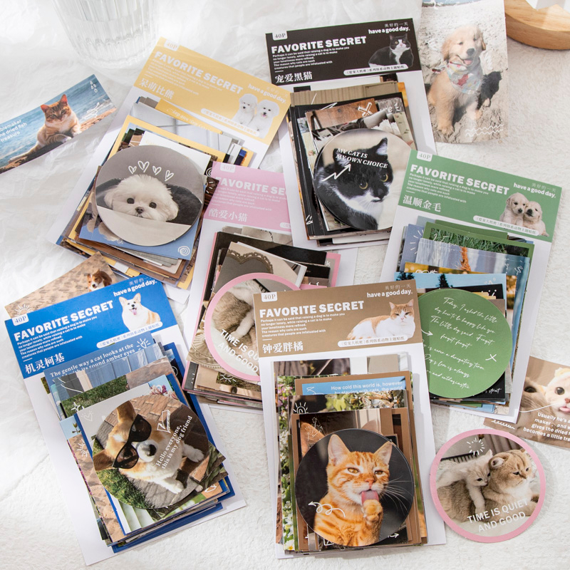 40pcs Cute Pets Sticker Cat Journal Stickers Animals Stickers Phone ...