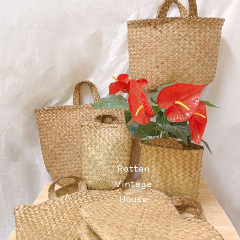 (Rattanvintage) 🔥 Bakul Purun | Woven Bag | Wicker Anyaman Basket ...