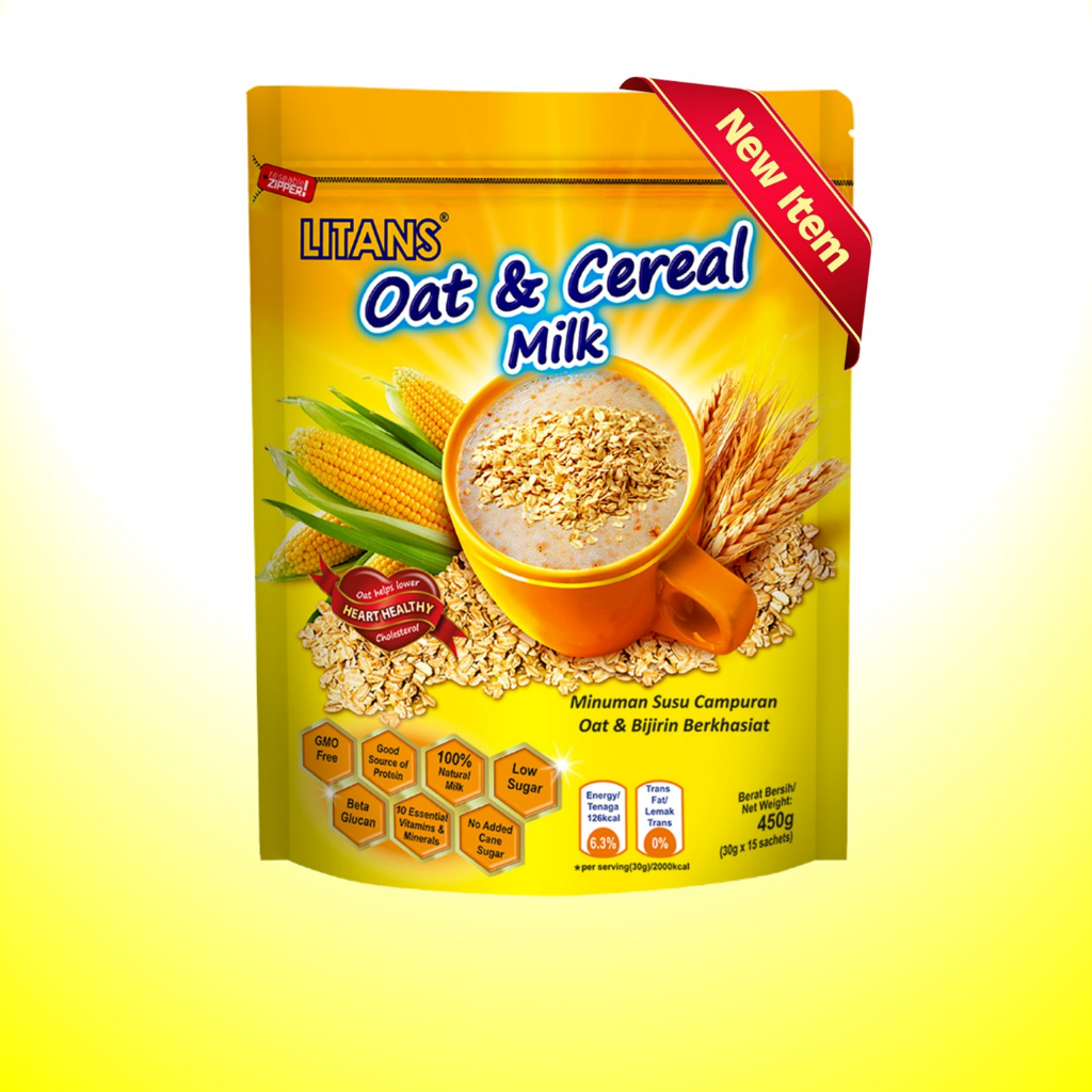 Litans Oat & Cereal Milk 450g (30g x 15 Sachets) | Shopee Malaysia