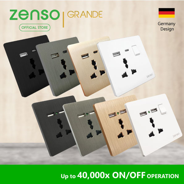 ZENSO-Grande Series Switches & Sockets 13A Universal+USB / Universal ...