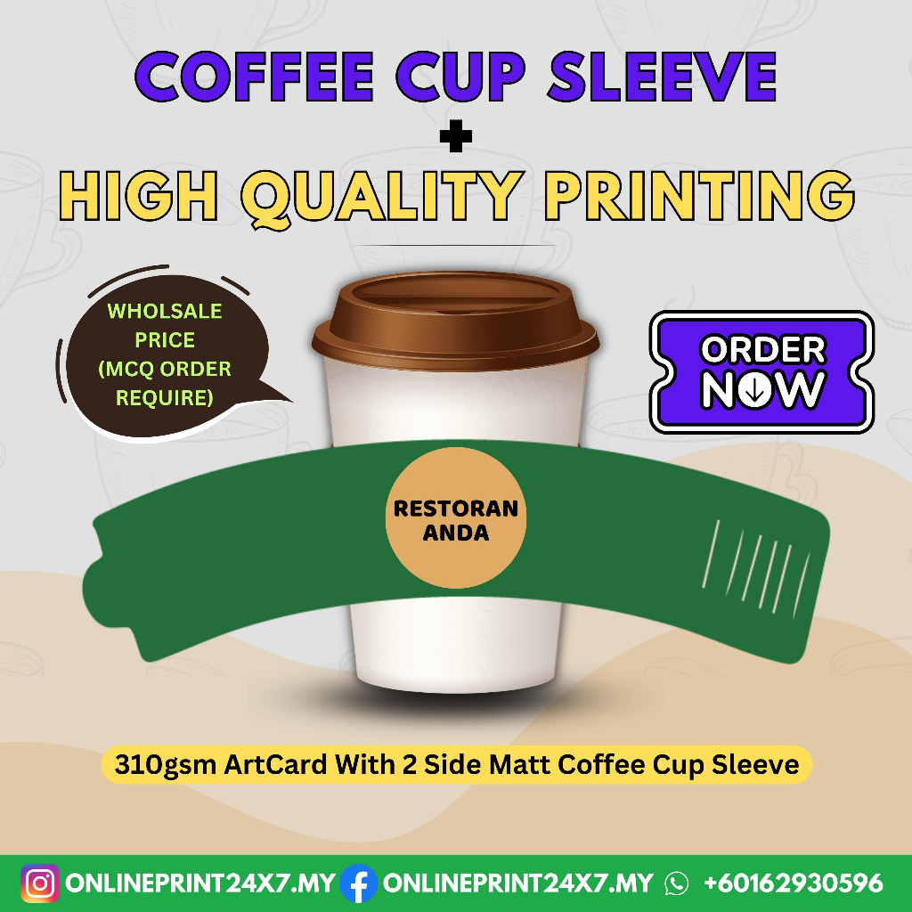 Custom Coffee Cup Sleeve Print Own Logo Pelapik Cawan Kopi | Custom ...