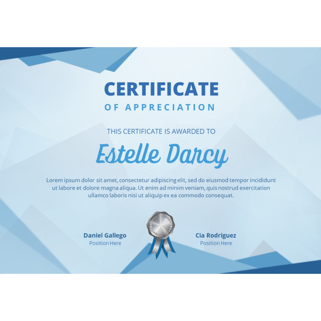 CERTIFICATE / SIJIL TEMPLATE_LANDSCAPE [EDITABLE] Blue Modern ...