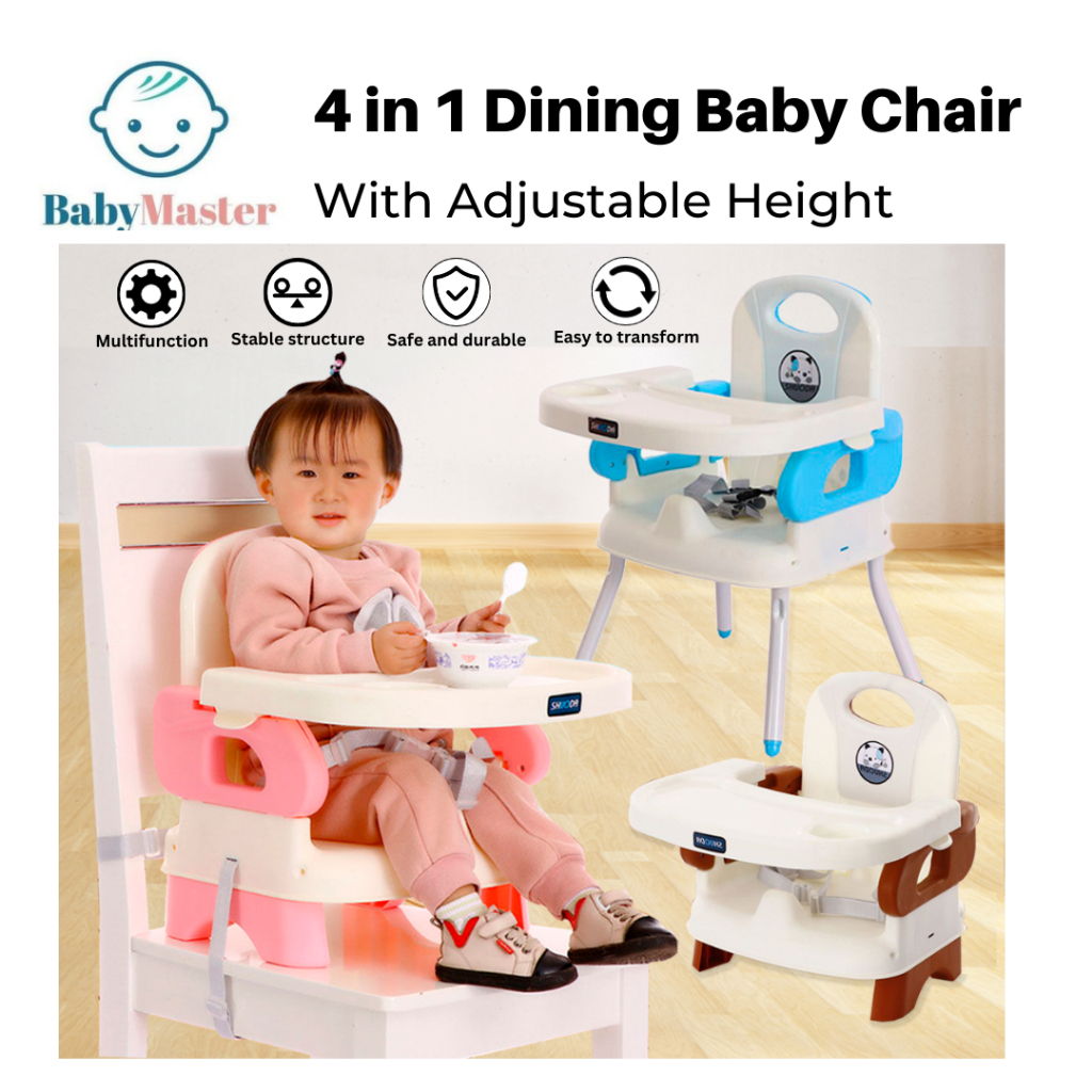Baby Adjustable Dining Chair 4 IN 1 Baby Feeding Chair Safety Belt ...