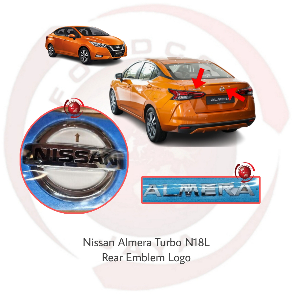 Nissan Rear Bonnet Emblem Logo & [ALMERA] tag Almera Turbo N18L N18 ...