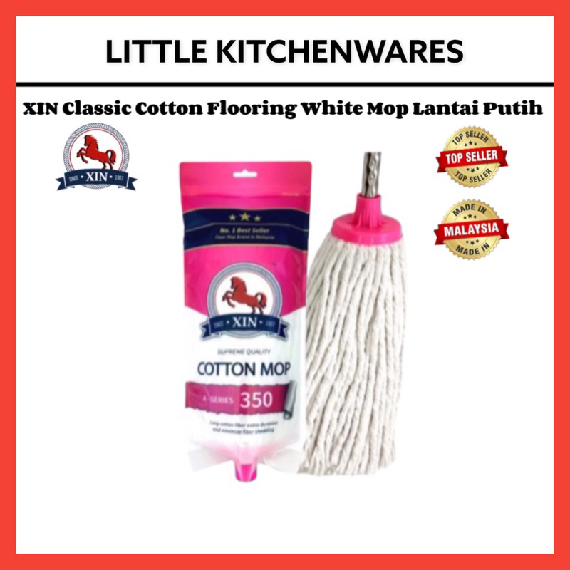 XIN A-Series Classic Cotton Flooring White Mop Lantai Putih Classic Mop ...