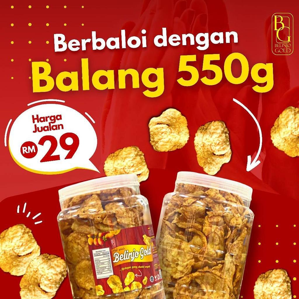 BELINJO GOLD Kerepek Emping Belinjau Asli/Berempah/Salted Egg - Balang ...