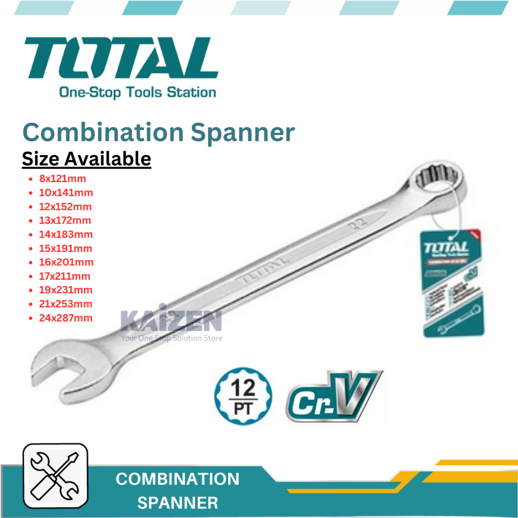 TOTAL Combination Spanner ( Size : 8 - 24mm ) | Shopee Malaysia