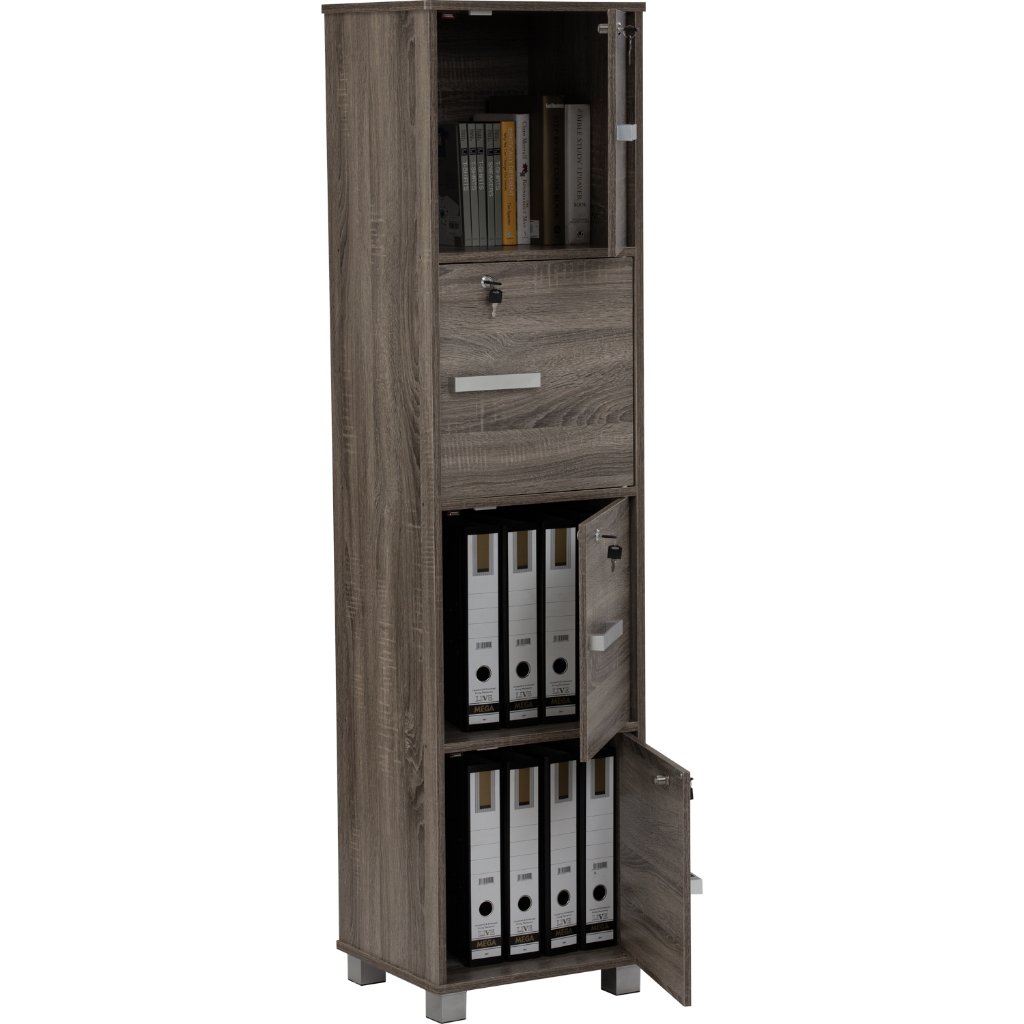 NAOMI Sonoma Dark 4 Door Locker Cabinet Office Cabinet Locker Arch File ...