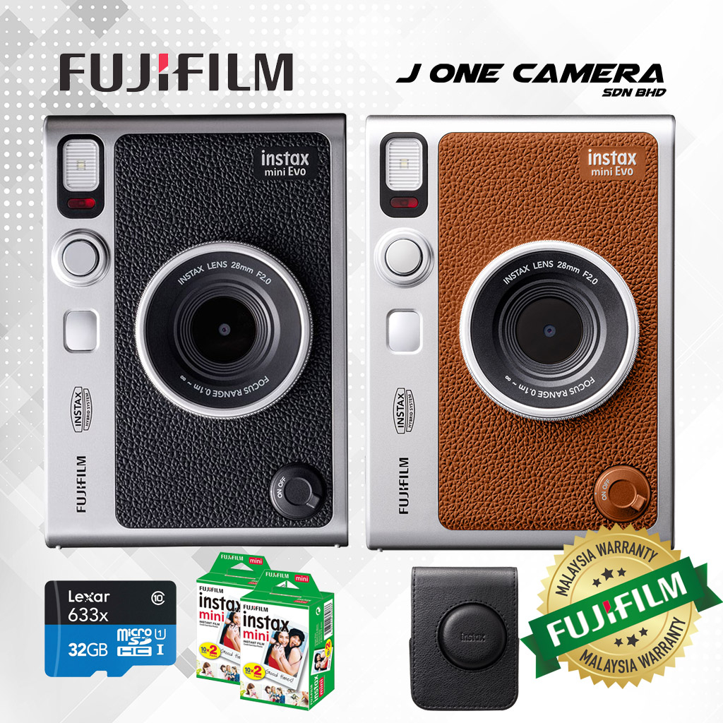 FUJIFILM Instax Mini EVO Instant Film Camera + 32GB Micro SD + Instax ...