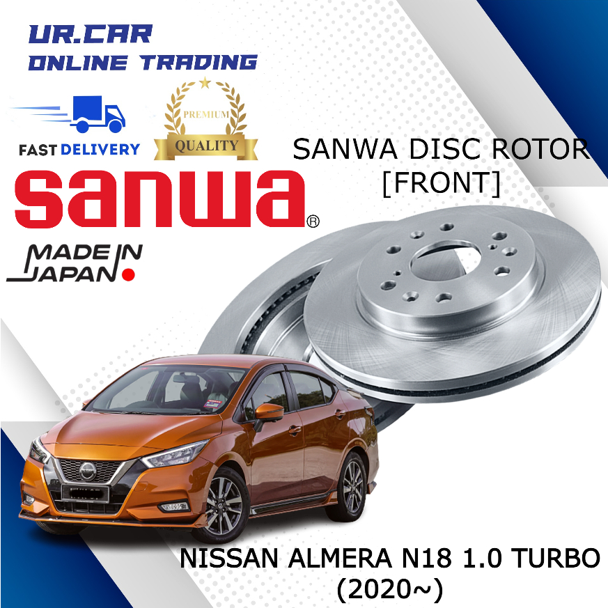 SANWA NISSAN ALMERA N18 1.0 TURBO (2020~) FRONT (DEPAN) DISC ROTOR 100% ...