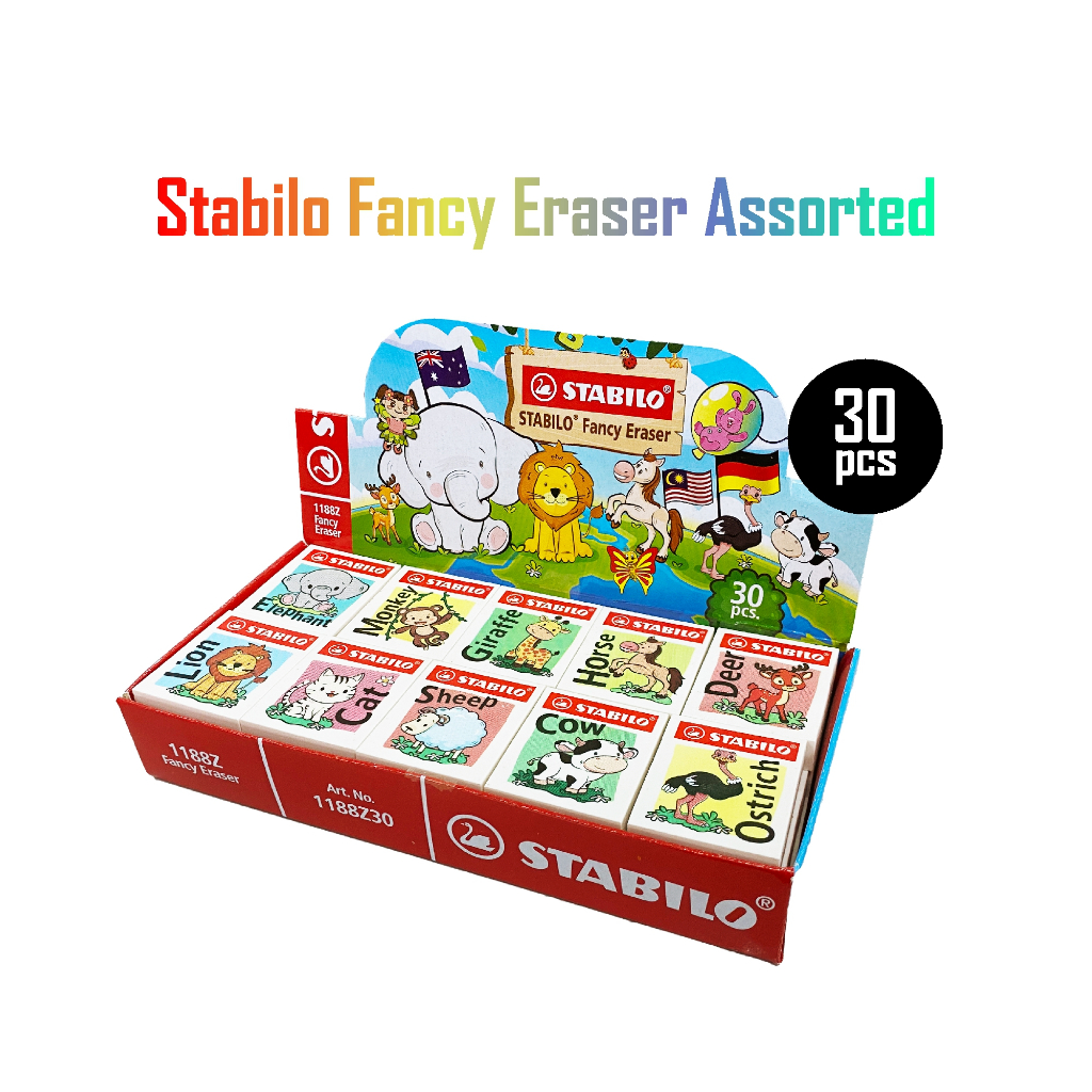 Stabilo Fancy Eraser Box of 30 Pcs / Children Eraser / Assorted Shape ...