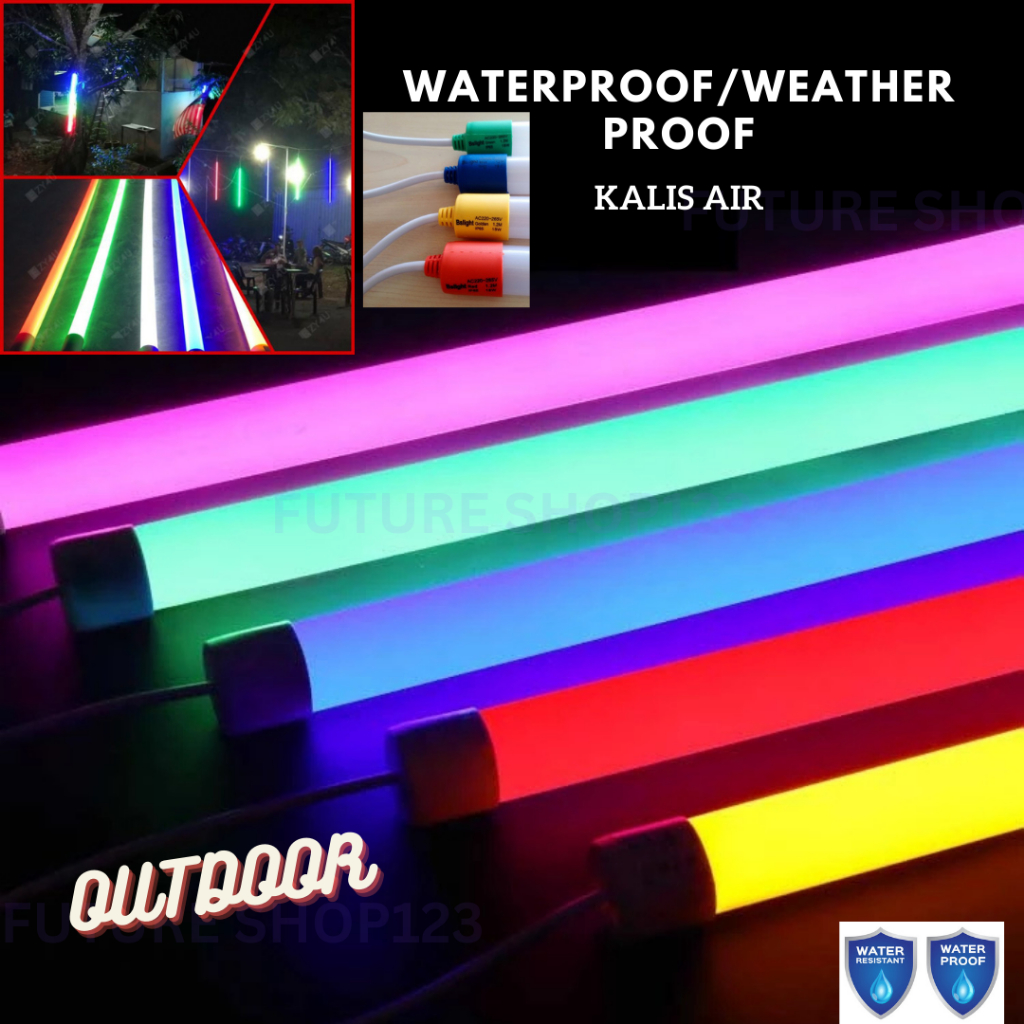 LED Colour Light Tube Weatherproof 4ft T8 18W Multi Color Tube Red Yellow Blue Green White RGB ...