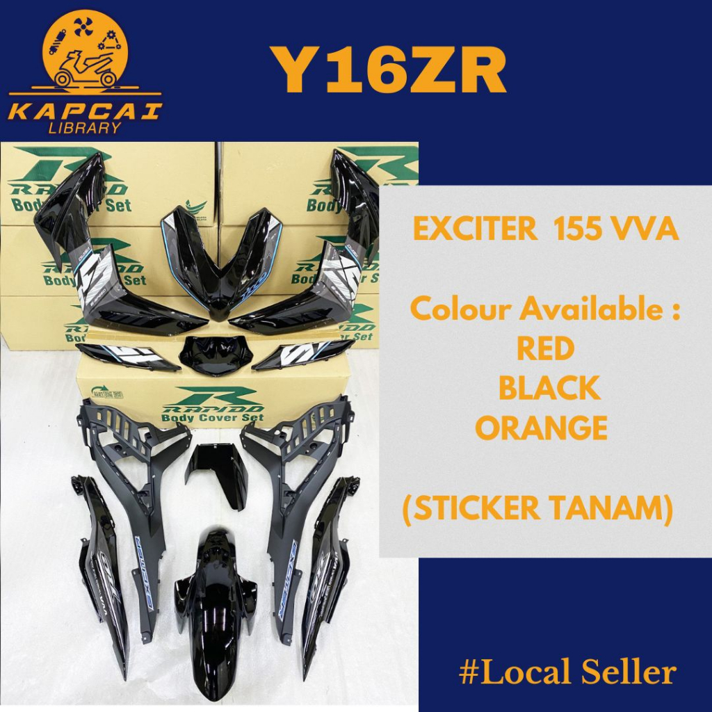 Rapido Yamaha Y16ZR Y16 Exciter 155 VVA Motorcycle Cover Set (Sticker ...