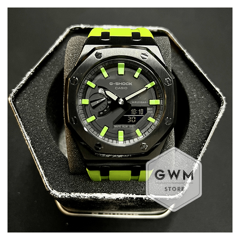 Casio G-Shock "CasiOak Custom" Analog Digital GA-2100-1A1 Ligh Green ...