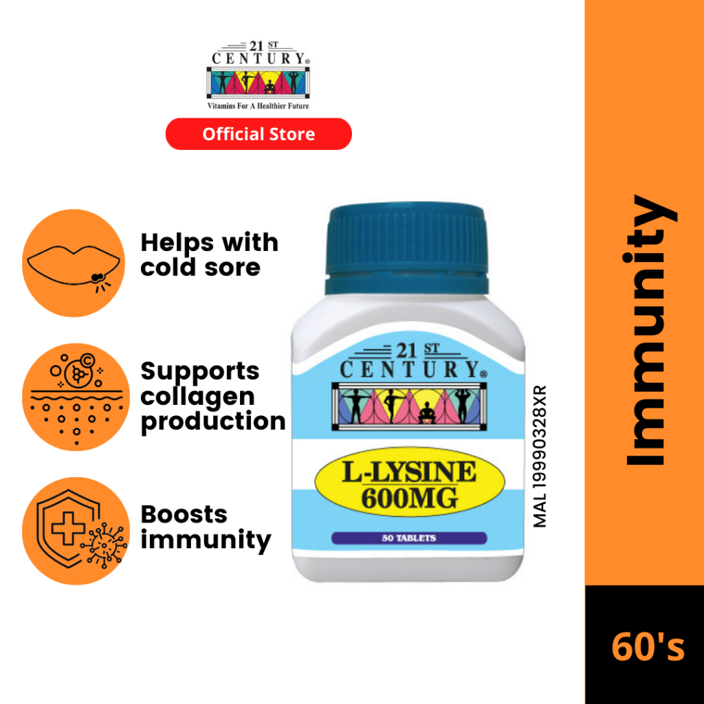21st Century L-Lysine 600mg - 50's | Shopee Malaysia