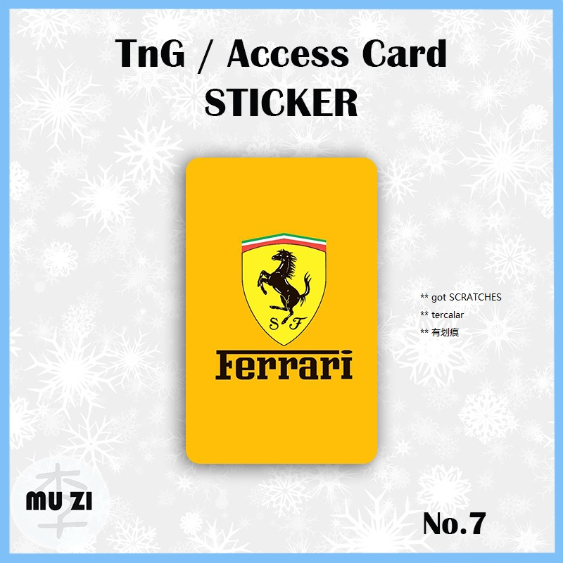 Ferrari TnG Card STICKER NFC STICKER Waterproof Thick Hard Material ...