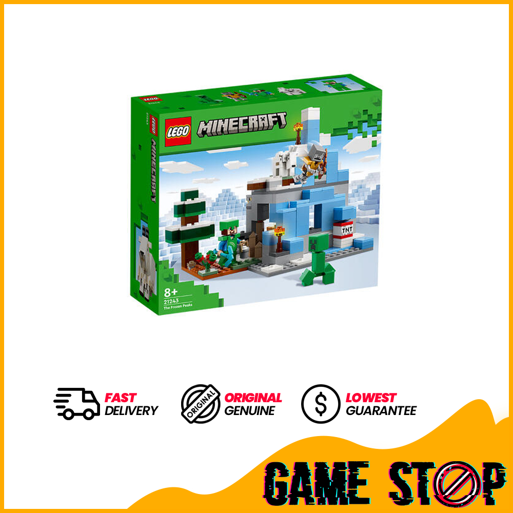 LEGO Minecraft The Frozen Peaks 21243, Cave Mountain Set with Steve ...
