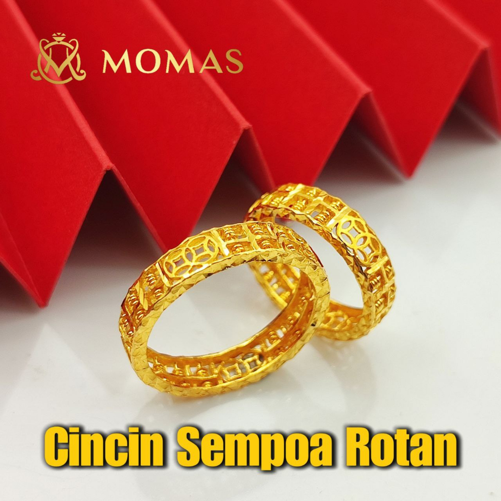 Cincin Sempoa Belah Rotan Emas Original Cincin Emas 916 Tulen Cincin ...