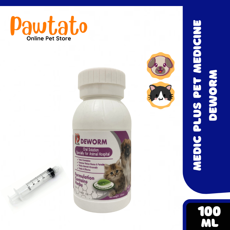 Medic Plus Deworm for Cat and Dog 100ml Ubat Cacing Kucing Anjing Jenis ...