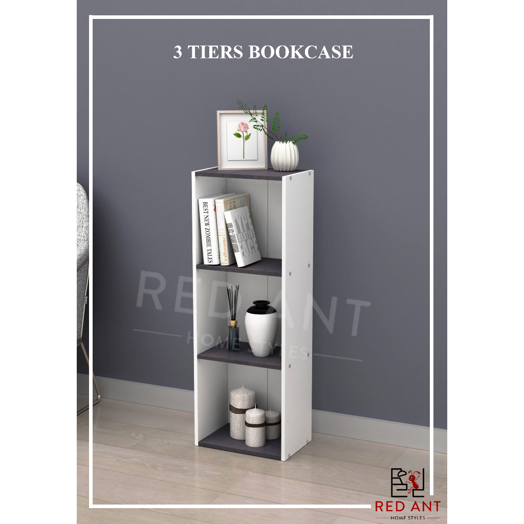 READY STOCK* RED ANT 3 Tier Wooden Multipurpose Rack Book Shelf Rak ...