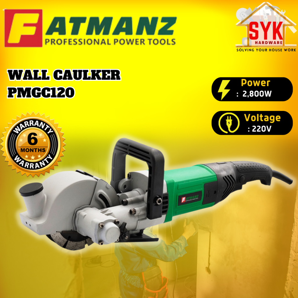 SYK Fatmanz PMGC120 Wall Caulker Groove Brick Concrete Tiles Cutter ...