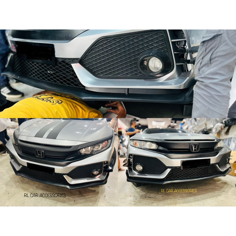 Honda Civic fc TYPE-R typeR Type R front lip skirt diffuser bumper 2016 2017 2018 2019 2020 2021 ...