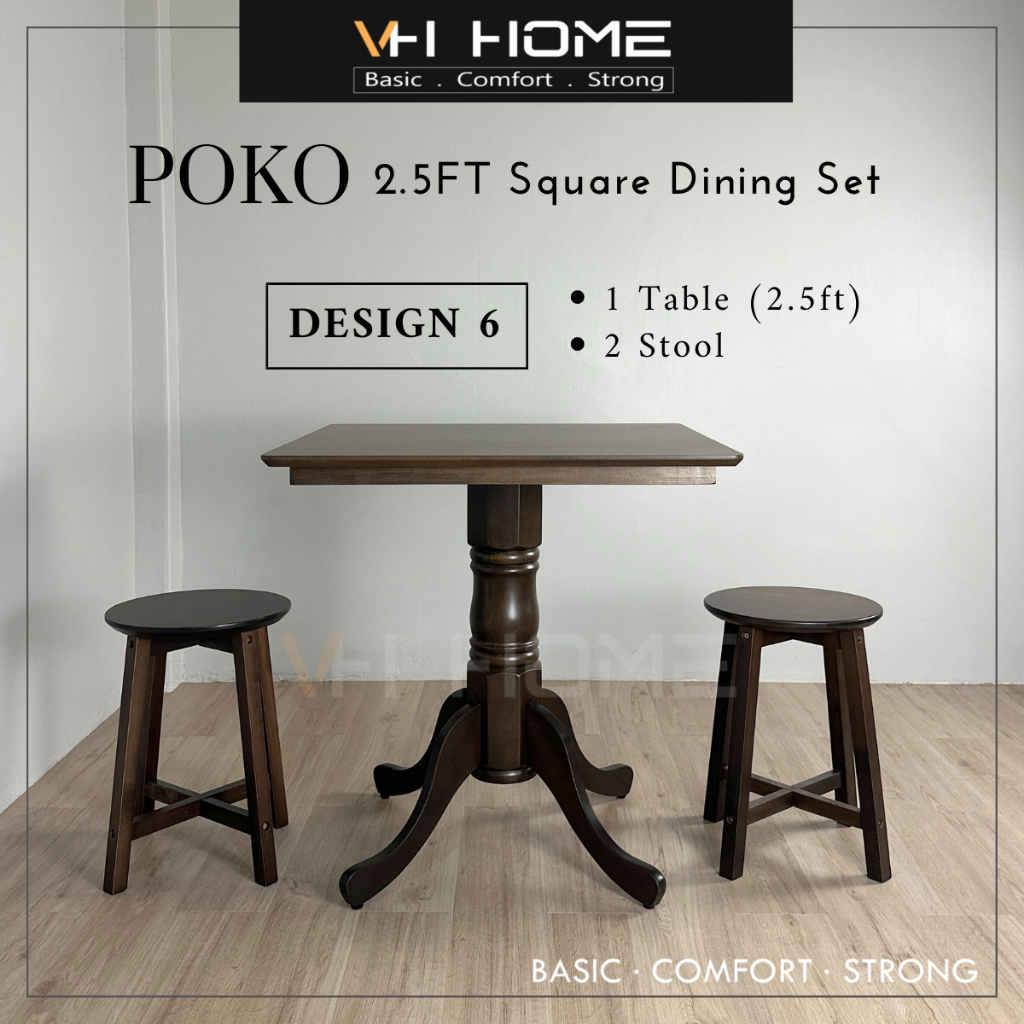 POKO Round Dining Table With Stools Special Modern Design Meja Makan ...