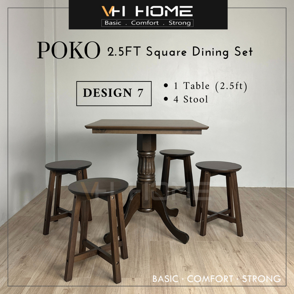POKO Round Dining Table With Stools Special Modern Design Meja Makan ...