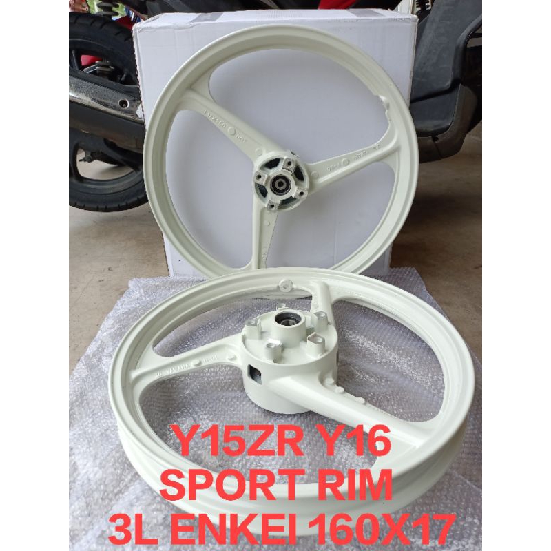Y15ZR V1 V2 Y16Z SPORT RIM 3L BATANG 3 PUTIH WHITE 160X17 ENKEI SPORT RIM 3L ENKEI FRONT 4 HOLE ...