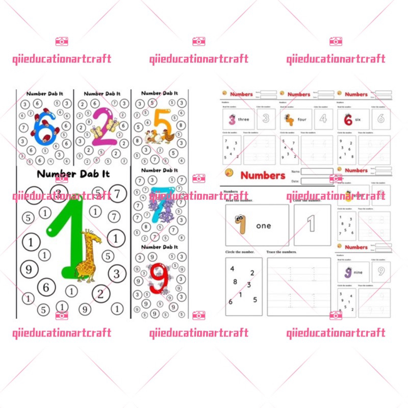 Number Dab It & Number Worksheet for 3-4years old pdf softcopy | Shopee ...