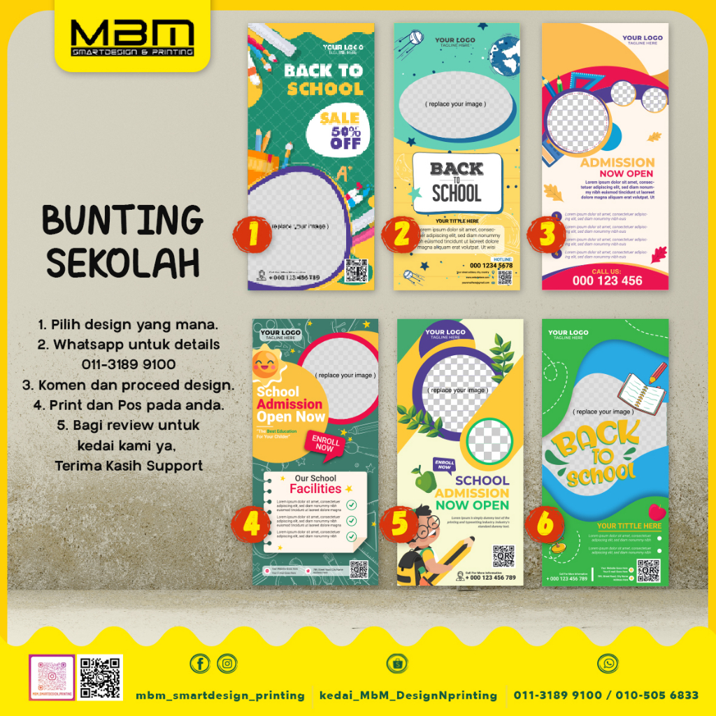 MBM ~ Bunting BORONG Murah, Double JIMAT, kami Design dan print (Pos ...
