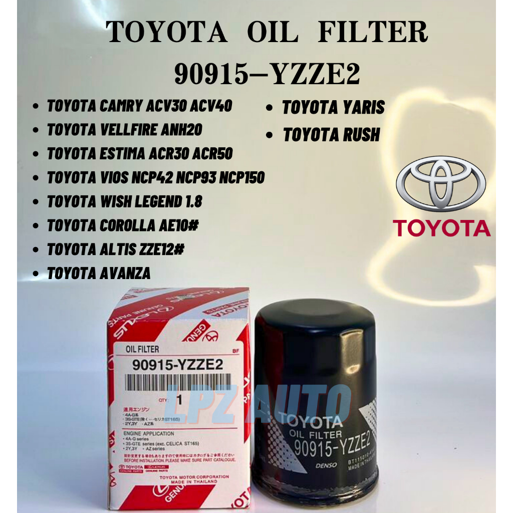 ORIGINAL TOYOTA GENIUNE OIL FILTER E1 90915-YZZE1/90915/YZZE2/90915 ...