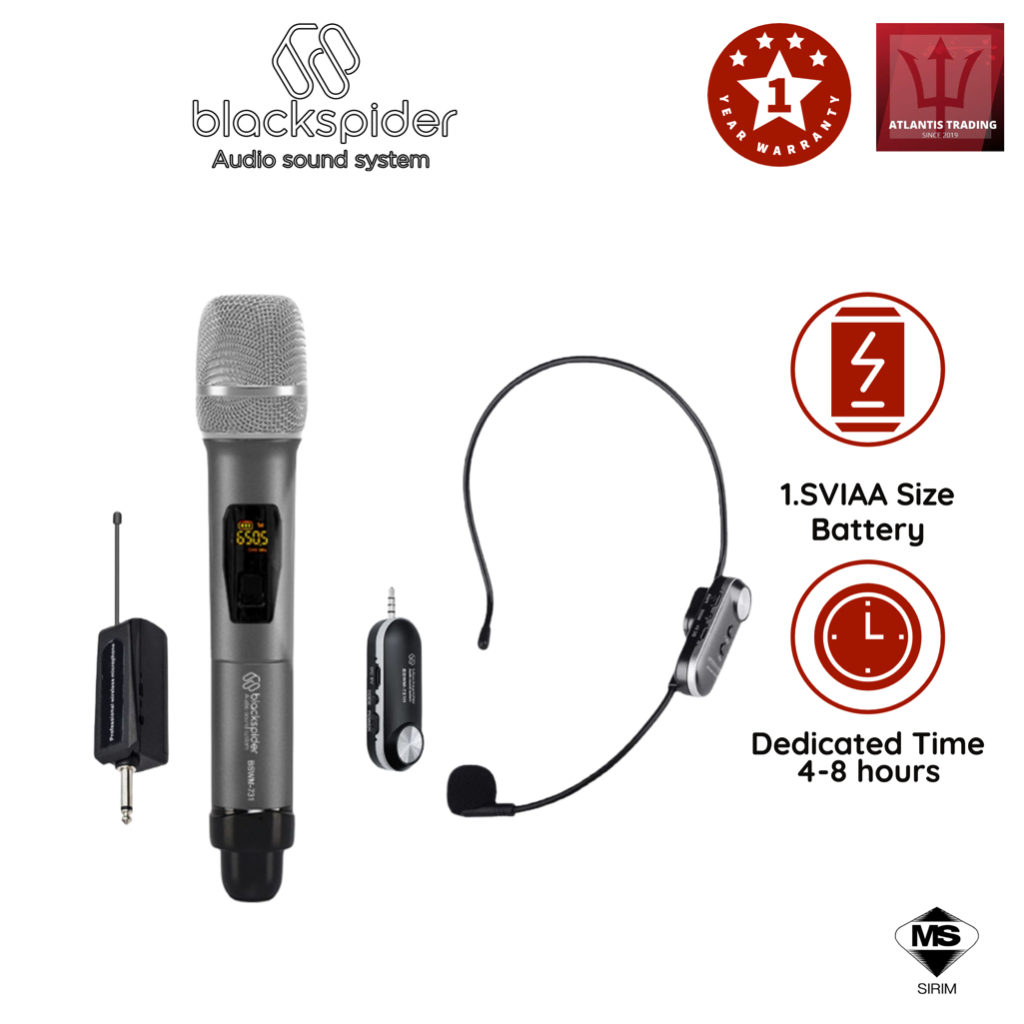 Blackspider Audio Sound System Wireless Microphone BSWM-731H | Shopee Malaysia
