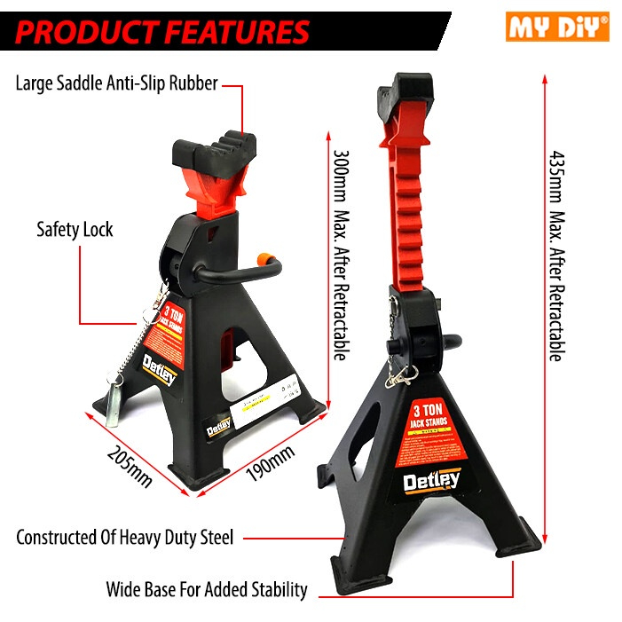 TAHAN LASAK - JET KERETA 3 TAN MUDAH GUNA HEAVY DUTY Car Jack Stand ...