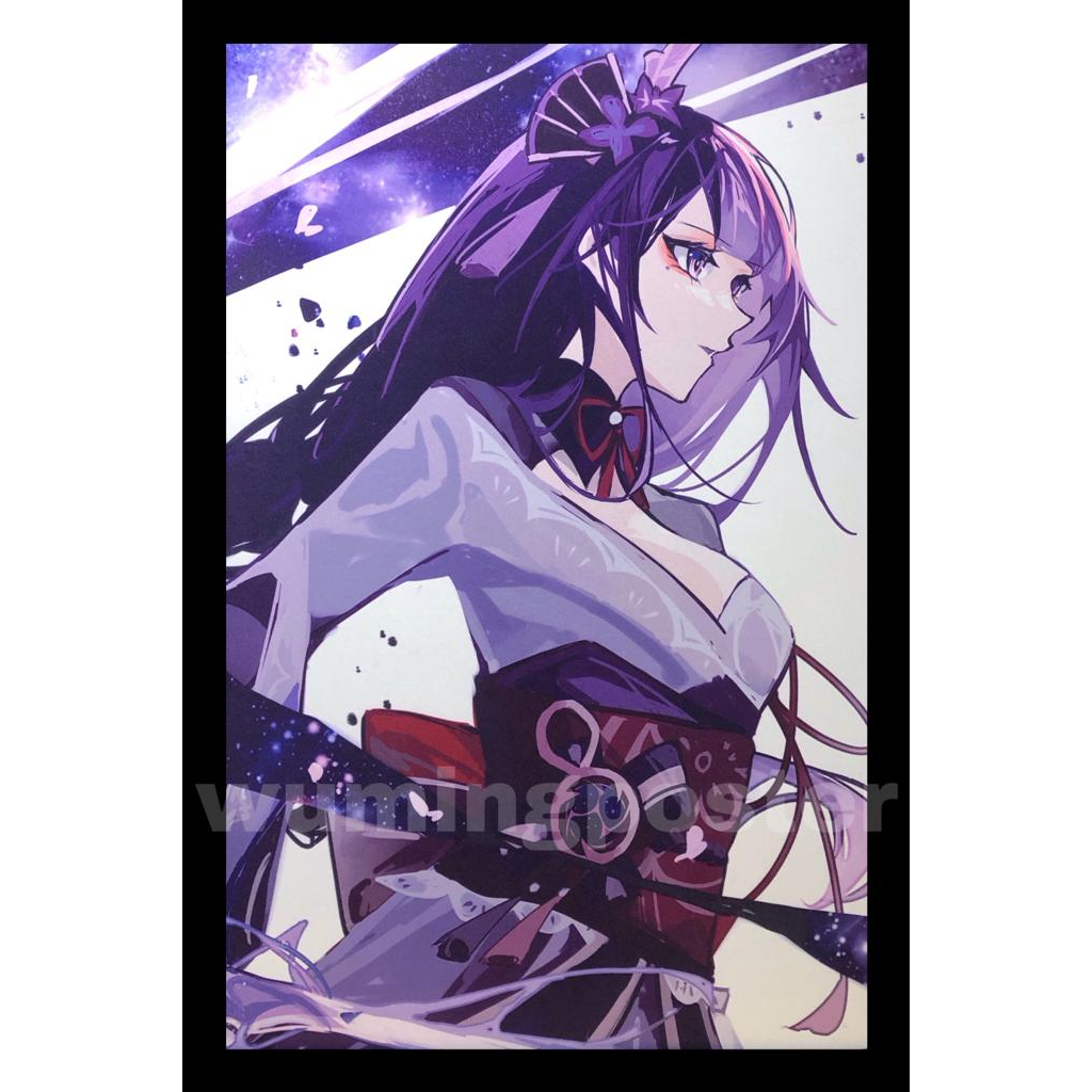 Animation Genshin Impact Raiden Shogun Poster medium banner framed ...