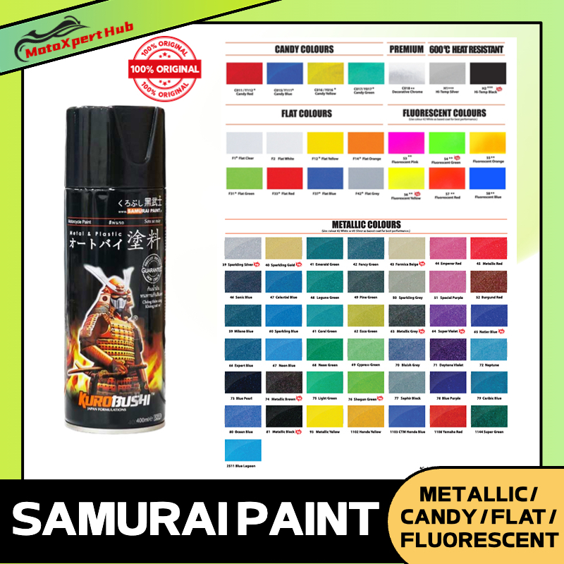 Samurai Spray Paint Metallic Colour Candy Color Fluorescent Flat PR500 ...