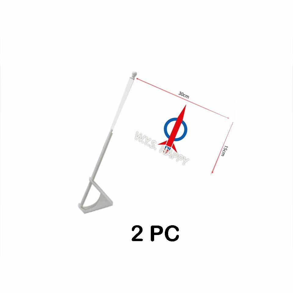 2 PC Bendera DAP - Car Flag Stick & Stand 15x30cm DAP Polyester ...