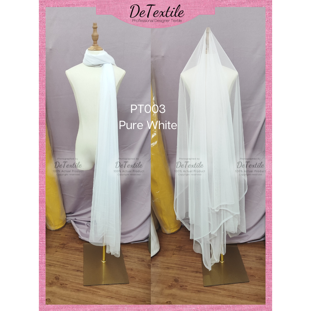 DeTextile Premium Tulle Bridal Soft Net Kain Net Lembut Murah Bidang ...
