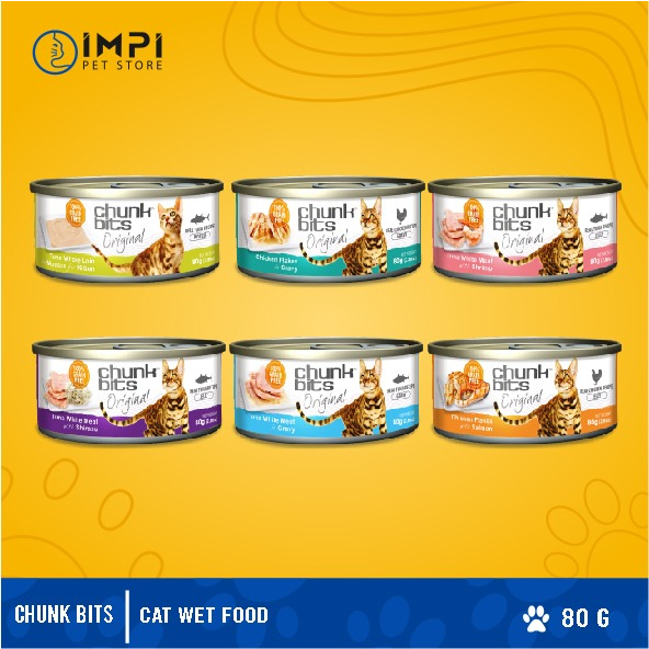 CHUNK BITS Original Grain Free Cat Can 80G | Shopee Malaysia