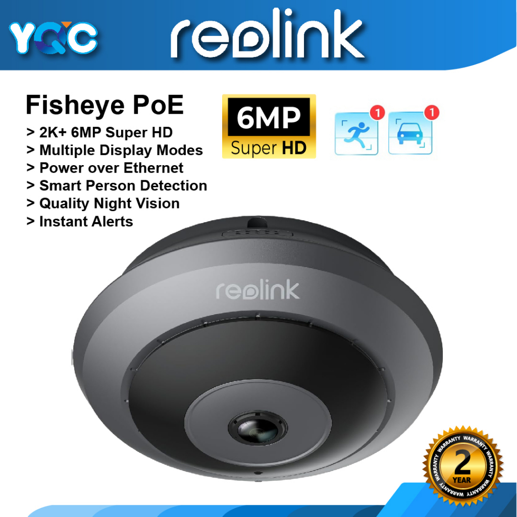 Reolink Fish Eye FE-P FE-W 6MP 360° Panoramic Indoor Fisheye Camera ...