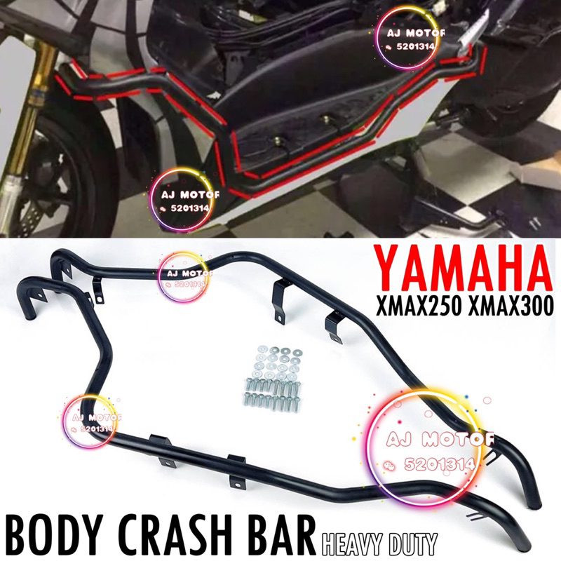 XMAX250 XMAX300 V1 V2 SIDE BODY CRASH BAR YAMAHA XMAX TEPI BODYGUARD ...
