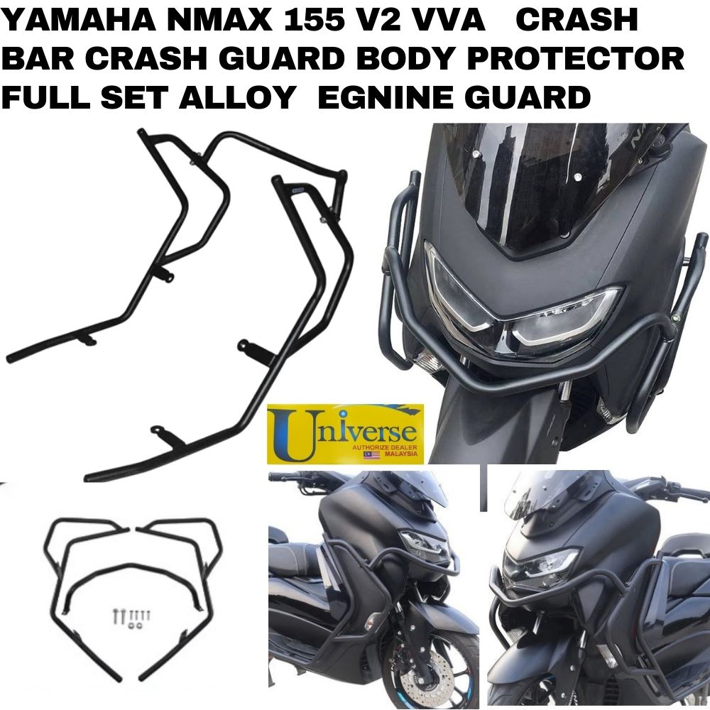 YAMAHA NMAX 155 V2 VVA CRASH BAR CRASH GUARD BODY PROTECTOR FULL SET ...