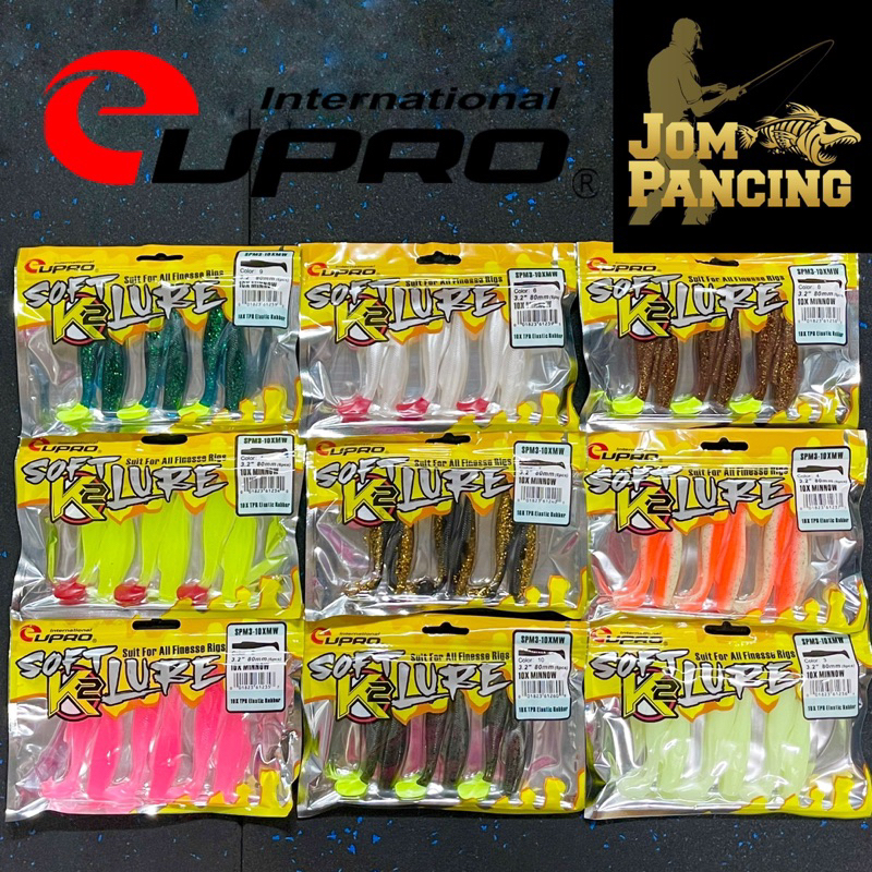 【Jom Pancing】EUPRO K2 SOFT LURE SP 10X ELASTIC MINNOW 60mm 80mm 6cm 2.4 ...