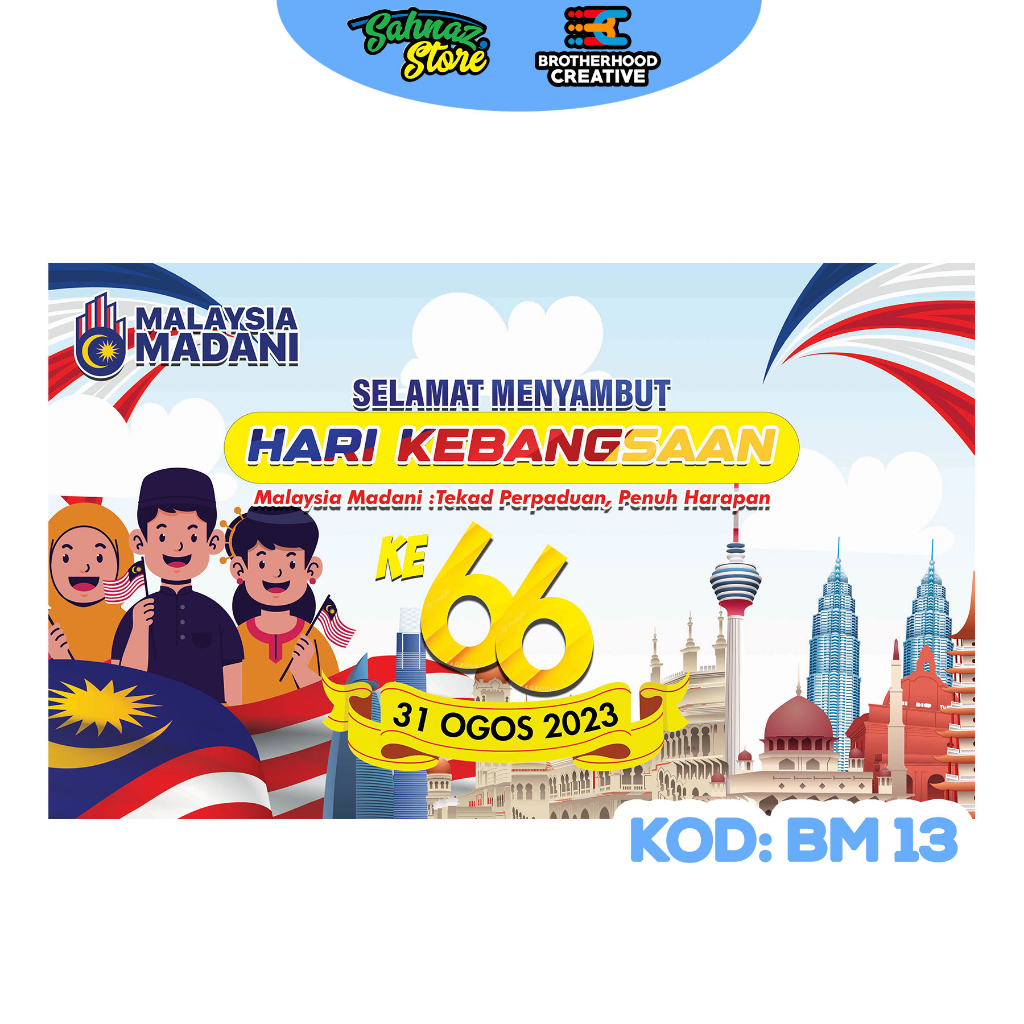 Banner merdeka malaysia madani 2023 - 66tahun merdeka | Shopee Malaysia