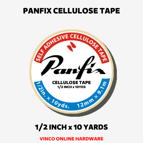 Panfix Cellulose Tape 12MM x 10 Yards x 25mm Core / 1/2" x 10YDS x 1 ...