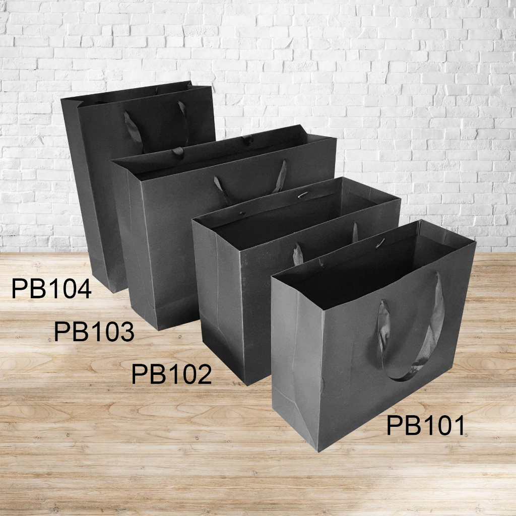 Black Shopping Bag | Black Paper Bags | Recycle Paper bags | Bag Kertas ...
