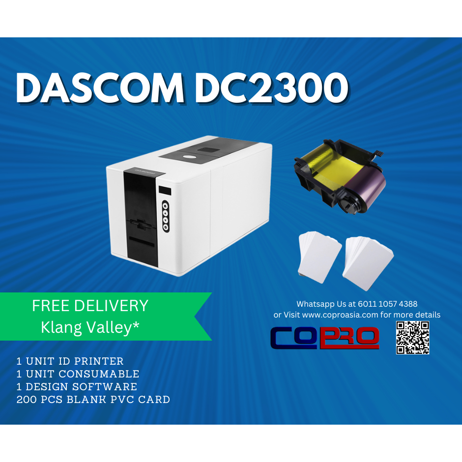 DASCOM DC2300 Single Sided ID Card Printer 300x1200dpi FREE DELIVERY ...
