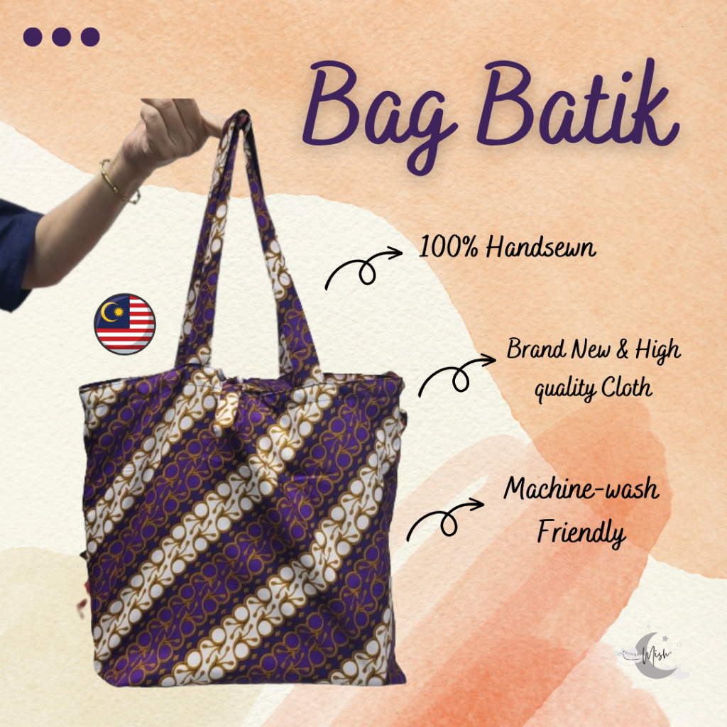 Handmade Bag Batik/ Sling Bag/ Bag Tangan (Random Corak & Batik VIRAL) | Shopee Malaysia