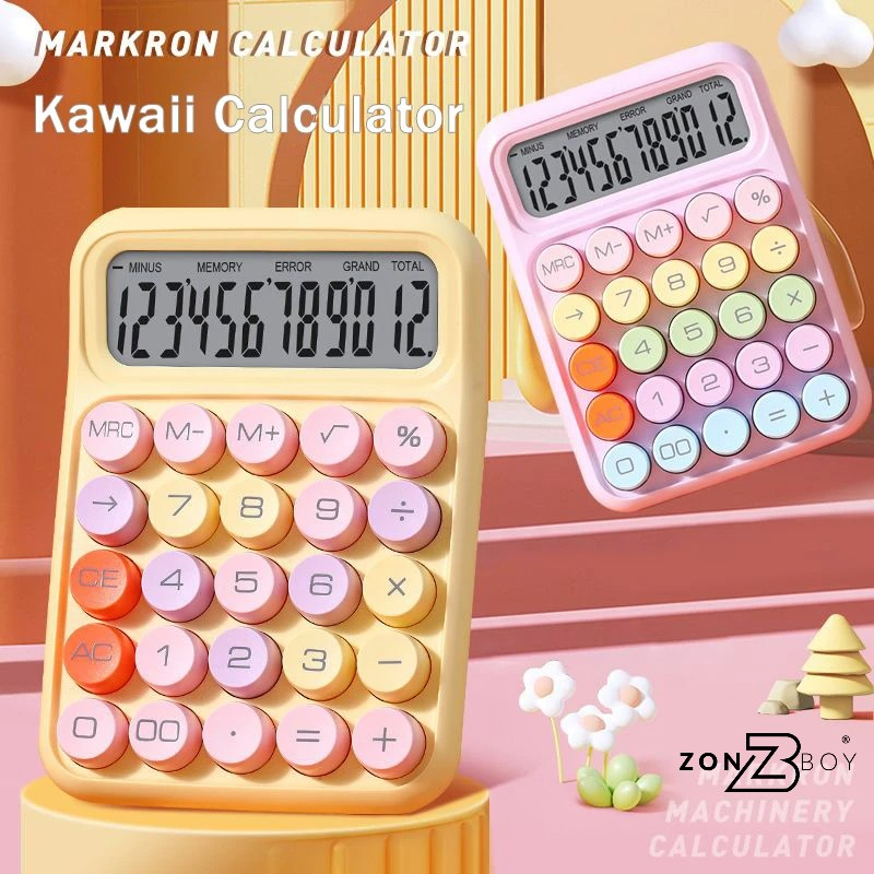 Colourful Candy Calculator 12 Digit Button Mechanical Display Large ...